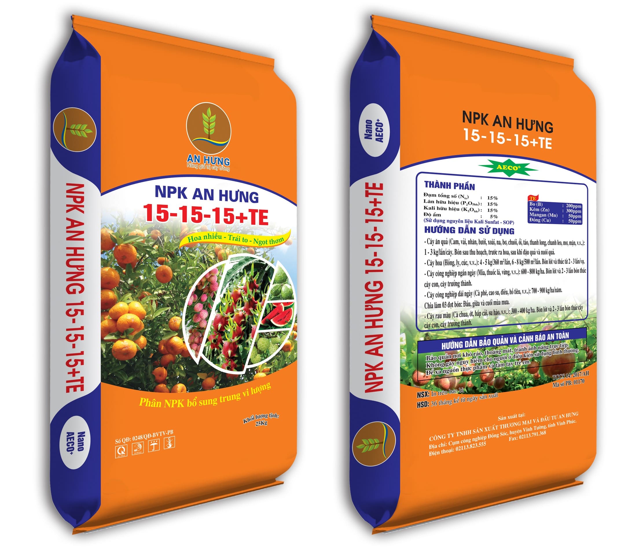 NPK 15-15-15+TE – Phân bón NPK An Hưng